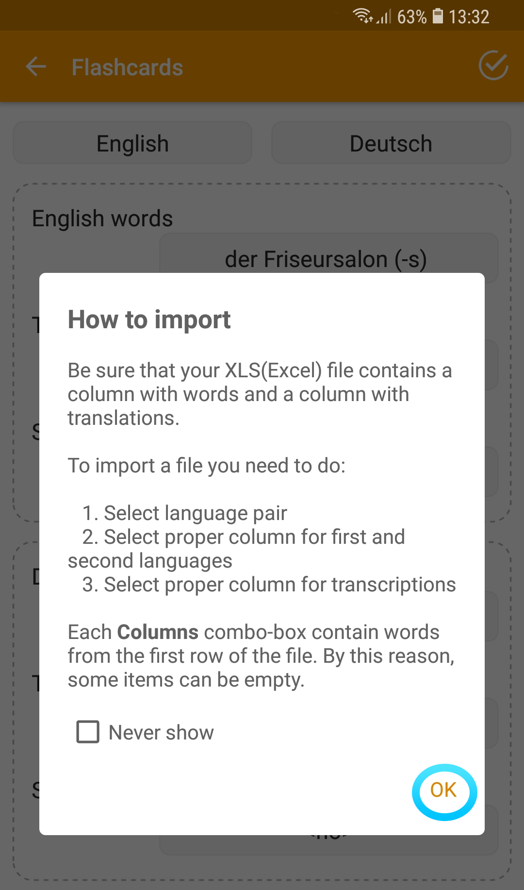 How To Import Excel File Into The Application Lexilize Flashcards